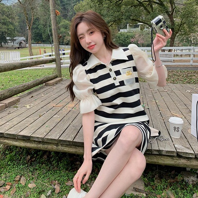 首推新款2023夏季女韩版洋气条纹连衣裙2C280-8806-P115-K1158