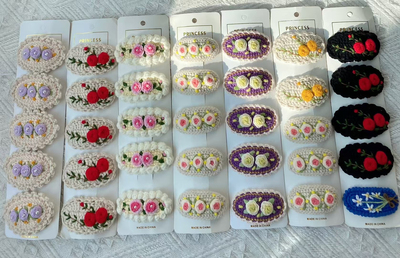 发卡女拜拜夹新款手工钩织刺绣发夹侧边夹毛线森系刘海头饰碎发夹