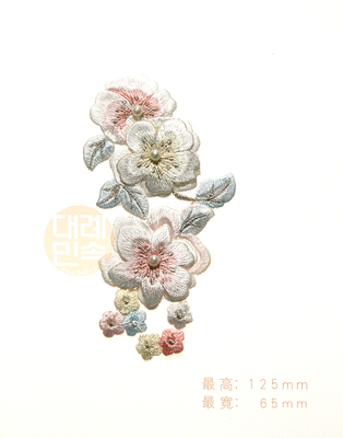 韩国韩服立体花带珠绣花补片胸花