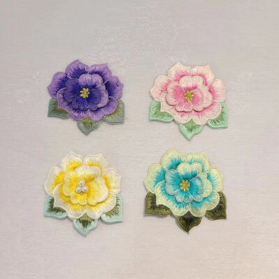 绣花补片韩服立体胸花舞蹈练功服