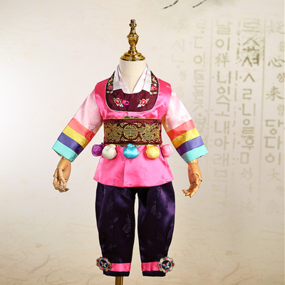 儿童韩服男孩舞蹈演出服朝鲜舞蹈服装韩国宫廷传统男童现货E01324