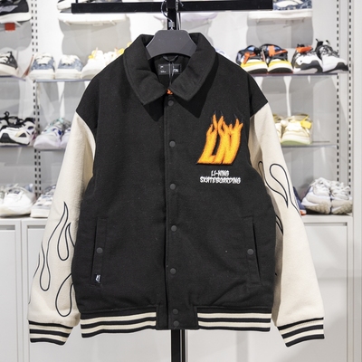 李宁男子翻领宽松休闲外套