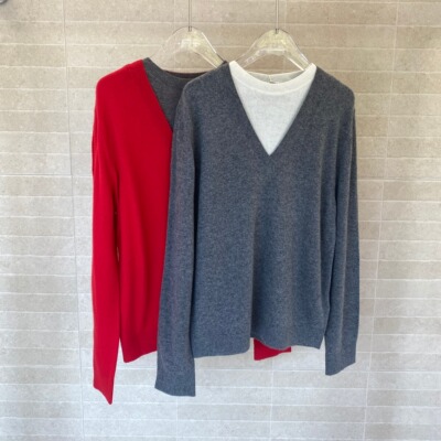 RECTO 撞色拼接针织衫25年秋RW25WKTP005GR/RD——2220