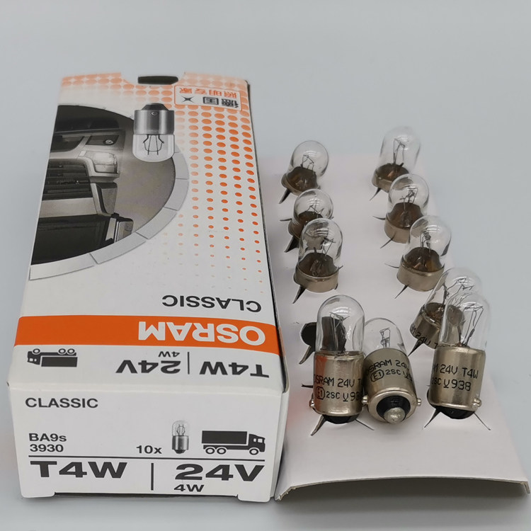 欧司朗 OSRAM 12V T4W E1 3893 24V 3930 BA9S平脚汽车室内灯泡_虎窝淘