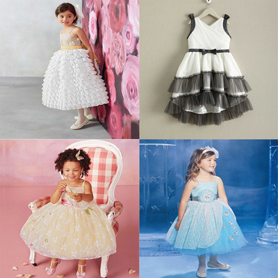 现货美国白色花童礼服裙