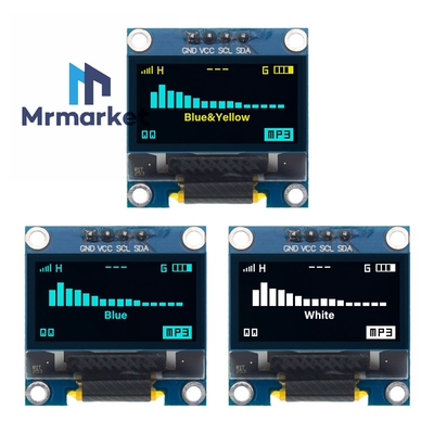 4针 0.96寸OLED 128x64模块 IIC接口 白色/蓝色/黄蓝双色【宽屏】