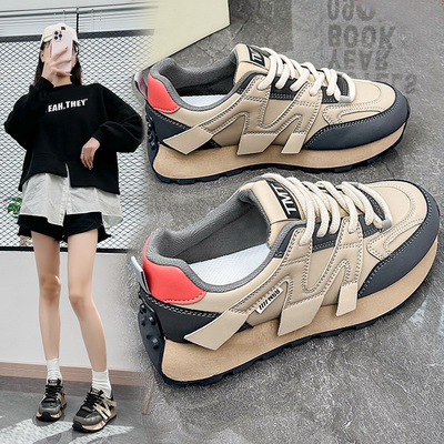 ins韩版阿甘鞋女2024春季新款学生跑步运动老爹鞋增高休闲FD6686