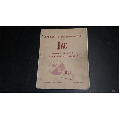 Warner SWASey 1AC 单轴 Chucking 签名操作员