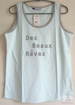 台湾条纹圆领背心短裤居家服