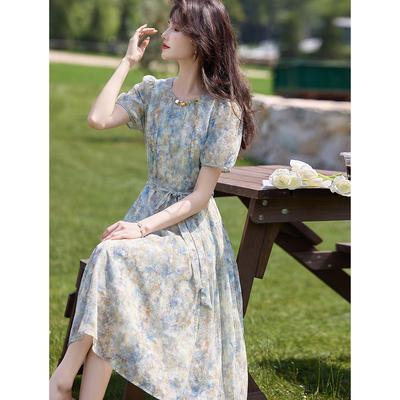 2026年夏季新款碎花短袖连衣裙SXL26008