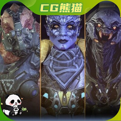 UE4虚幻5 Aliens Warrior (Pack) 外星人战士角色模型 乐器咨询