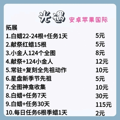 光遇小金人白蜡烛安卓苹果国服国际服iOS先祖复刻神龛代跑币手工