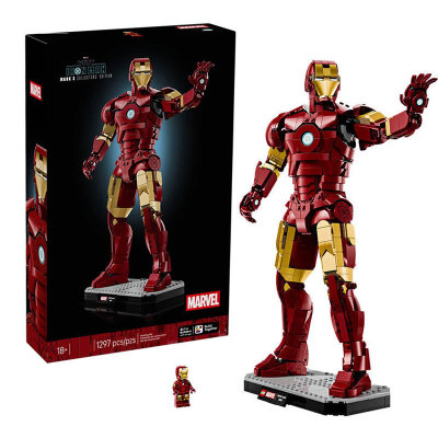 超级英雄钢铁侠Mark3收藏版机甲人仔男孩子拼装积木玩具模型76344