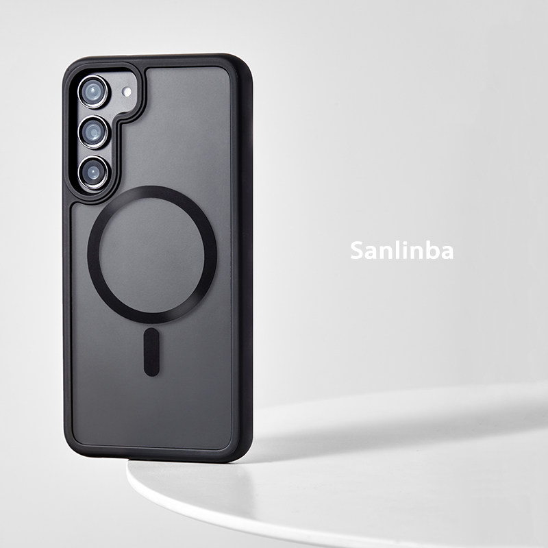 Sanlinba适用三星Galaxy S26 Ultra手机壳MagSafe强磁吸磨砂黑色透明高级感简约S25+防摔手机保护壳S24保护套