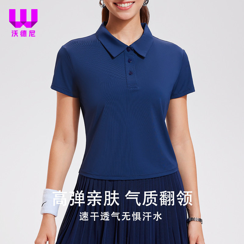 网球服短款Polo衫翻领短袖弹力速干高尔夫工装运动T恤运动潮流