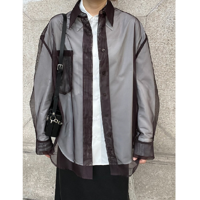 网纱衬衫audreywang双层叠穿