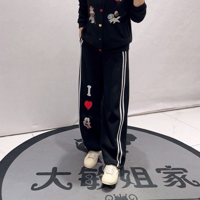 6392女权贵族秋款新品厚实面料底边可抽绳减龄百搭卫裤加大码女裤