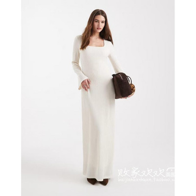 英国代购正品12.02 2025潮流导向 女装新款 浅色针织长款连衣裙