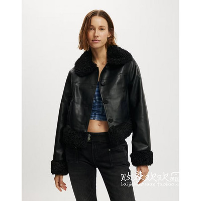 英国代购正品12.03 2025潮流导向 女装新款 潮牌皮草风短款外套