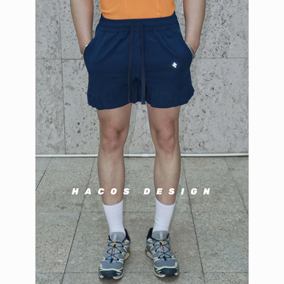 HACOS2025新品夏季运动短裤男冰丝速干拉链运动三分裤健身训练