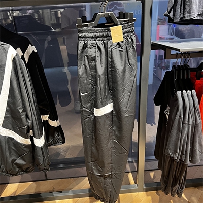 耐克卫裤男子梭织速干裤运动休闲宽松束脚收口黑色长裤FZ0251010