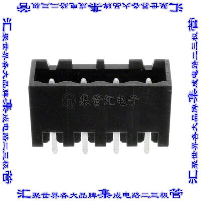 ELFH04250 端子块连接器4POS接头公引脚带罩5.08mm黑色垂直通孔