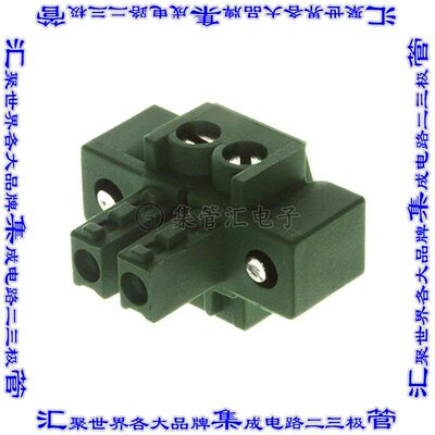 284511-2 端子块连接器2POS插头母插口3.81mm绿色自由悬挂