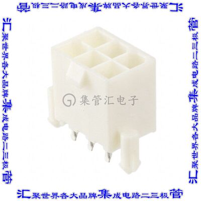 1586040-6 针座连接器6POS接头2排4.2mm公形插针通孔直针锡