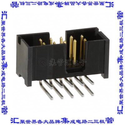 5103311-1 针座连接器10POS接头2排2.54mm公形插针通孔直角镀金