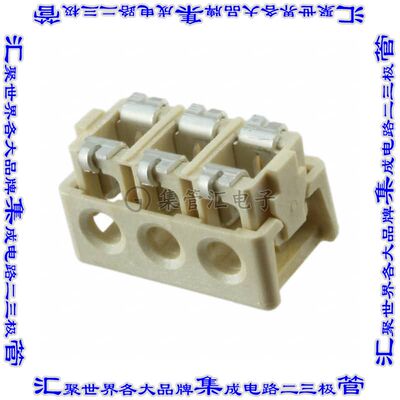 2106431-3 连接器3POS单条导线4mm表面贴装直角IDC18AWG天然色