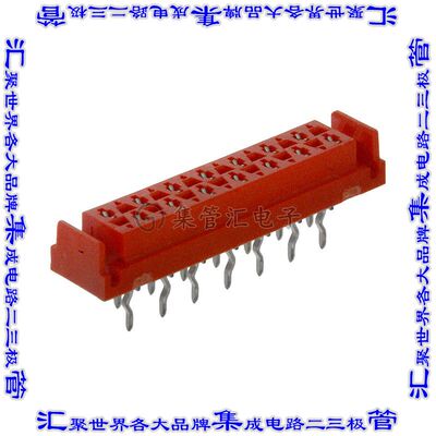 1-338068-4 针座连接器14POS插座2排2.54mm叉状通孔直针锡