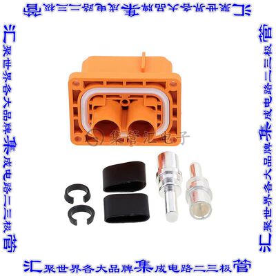 ELRA2U2511 矩形连接器2POS插座16mm公引脚橙色压接面板安装