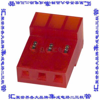 3-640433-3 矩形连接器3POS插座3.96mm母插口红色IDC锡自由悬挂