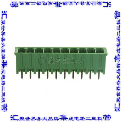 1-284514-0 端子块连接器10POS接头公引脚带罩3.5mm绿色垂直通孔