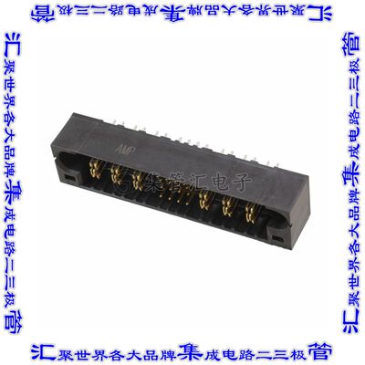 6600333-7 背板连接器22POS接头公引脚4排2.54mm通孔黑色