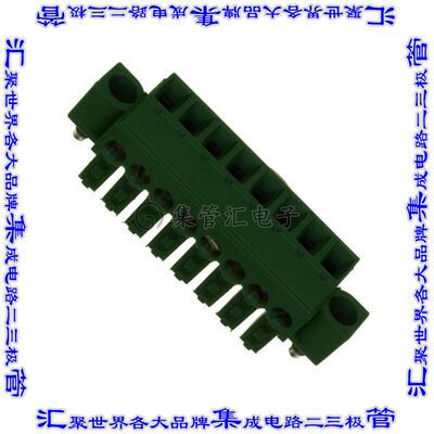 284511-8 端子块连接器8POS插头母插口3.81mm绿色自由悬挂