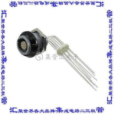 PLB3G020010 圆形连接器10POS插座母插口焊接镀金面板安装通孔直