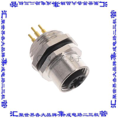 ALBKF12-FMBR5-S0 圆形连接器5POS插头母插口焊接面板安装通孔