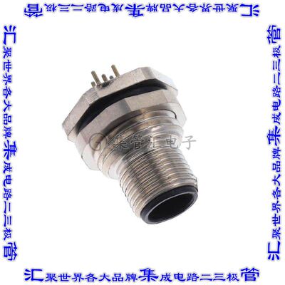 ALBKM12-RMBR5-S0 圆形连接器5POS插座公形引脚焊接面板安装通孔