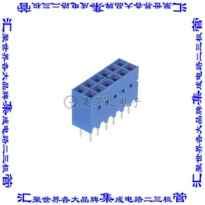 87606-406LF 针座连接器12POS插座2排2.54mm母形插口通孔直针锡