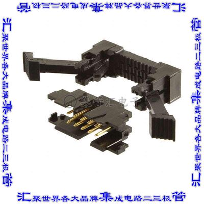 1-111504-4 矩形连接器10POS插头2排2.54mm公引脚黑色IDC镀金自由