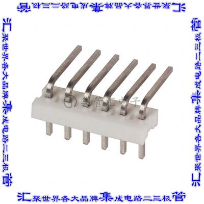 640453-6 针座连接器6POS接头2.54mm公形插针通孔直角锡