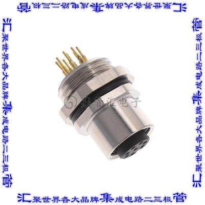 ALBKF12-FPBR8-S0 圆形连接器8POS插头母插口焊接面板安装通孔