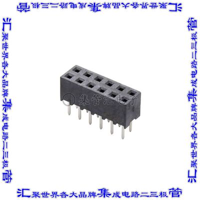 1-2314822-2 针座连接器12POS插座2排2mm母形插口通孔直针镀金