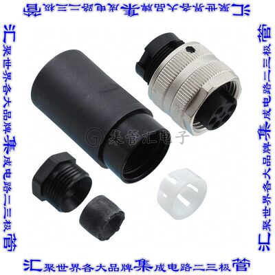 1456271 圆形连接器5POS插座母插口螺钉镀金自由悬挂