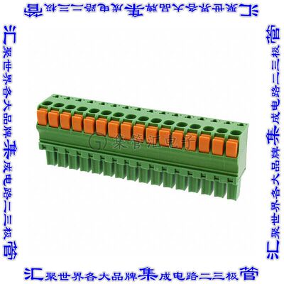 1-1986722-6 端子块连接器16POS插头母插口3.81mm绿色自由悬挂