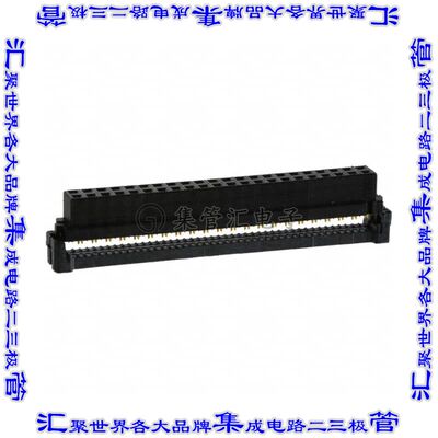2-111626-2 矩形连接器44POS插座2排2mm母插口黑色IDC镀金自由悬