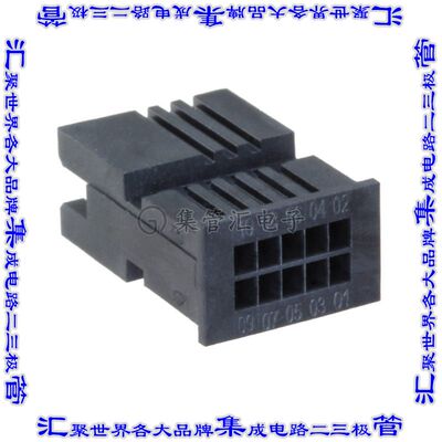 TSDF-05-D-S 矩形连接器外壳10POS 2排1.27mm公形引脚黑色自由悬