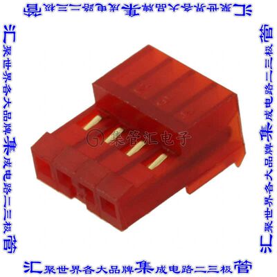 3-641237-4 矩形连接器4POS插座2.54mm母插口红色IDC镀金自由悬挂