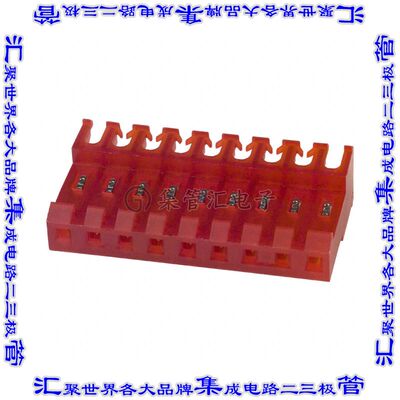 3-640601-9 矩形连接器9POS插座3.96mm母插口红色IDC锡自由悬挂